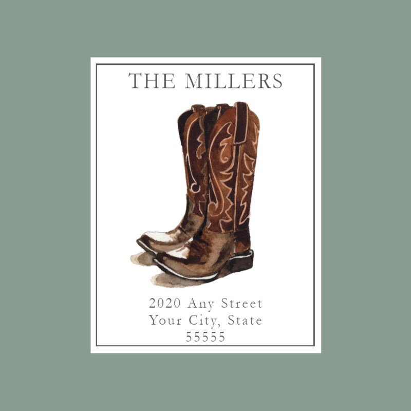 Western Address Stamp - Etsy