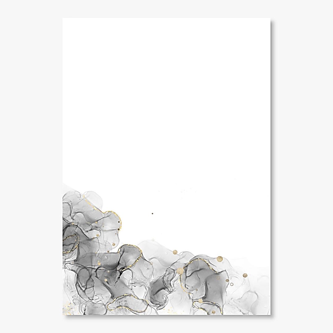 Geode-inspired Notepad - Smoky Watercolor Grey & Gold, Elegant Writing Pad for Office or Home - Etsy