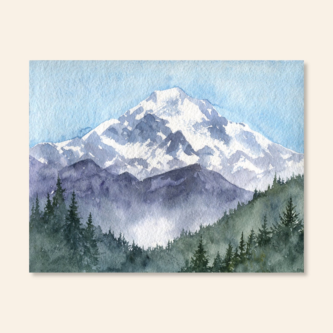 Snowy Mountain Note Cards/set of 10 Notes - Etsy