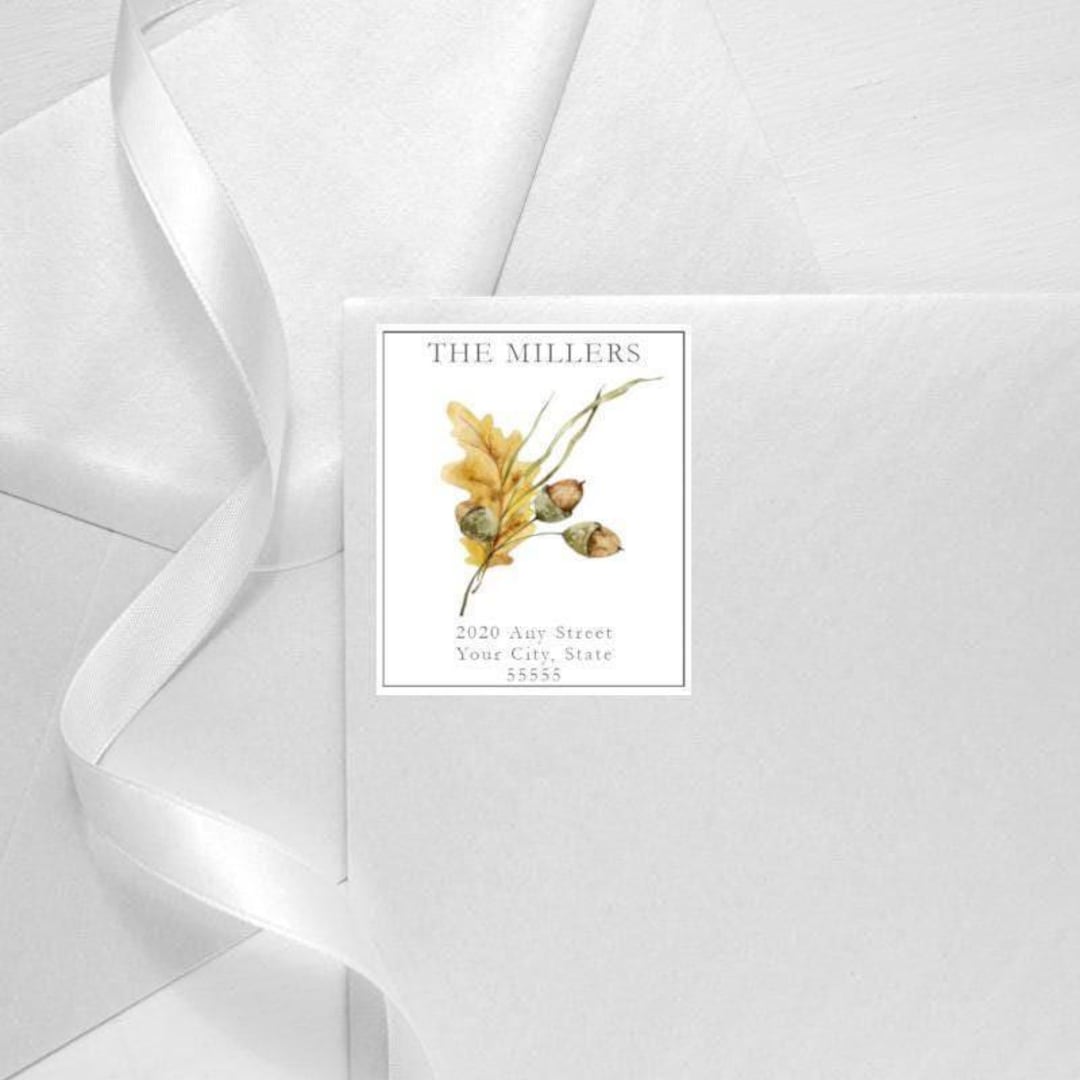 Personalized Printed Acorn and Leaves Return Address Labels/label ...