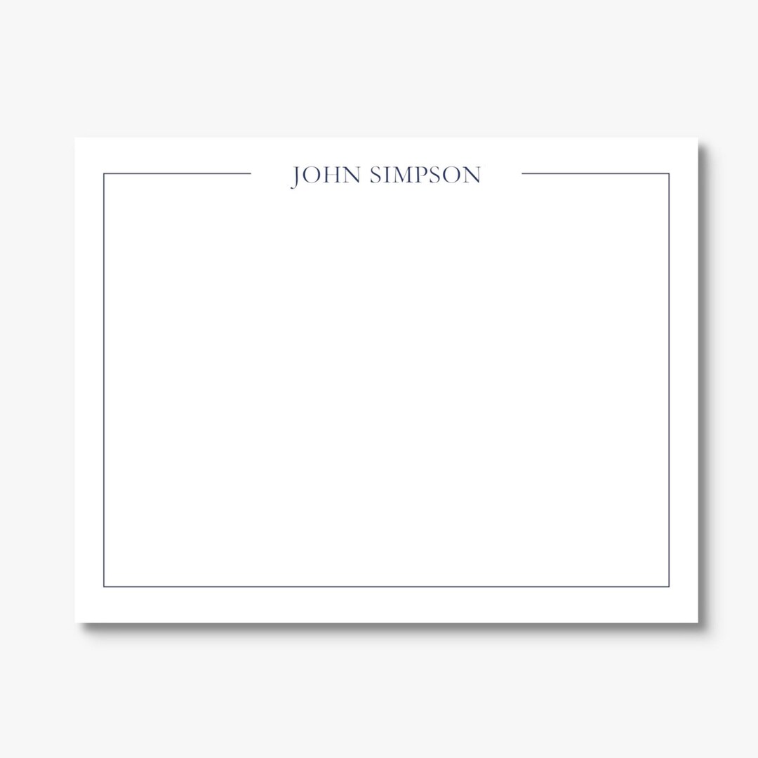 Personalized Plain and Simple Flat Note Cards/set of 10 Notes - Etsy