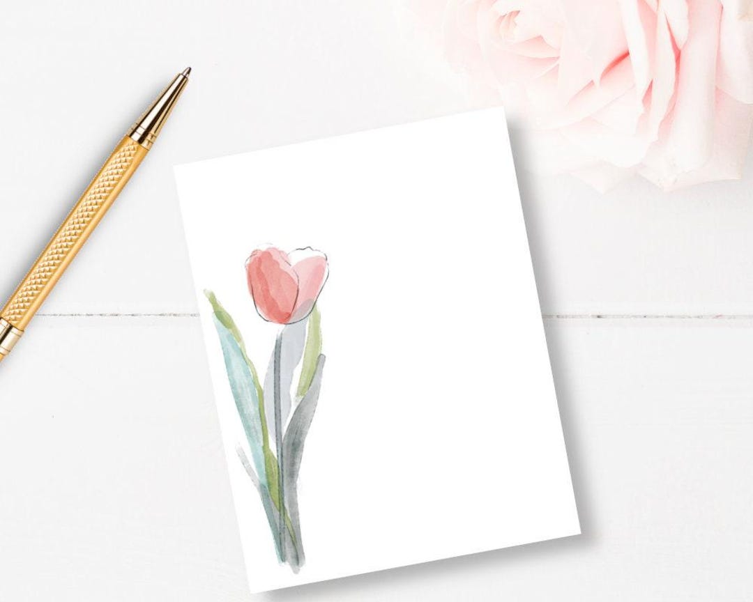 Personalized Tulip Line Art Note Pad//50 Sheets/stocking Stuffer - Etsy
