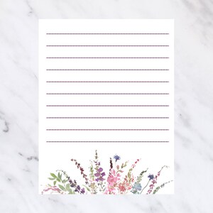 Spring Wildflower Floral Border Note Pad//50 Sheets/stocking Stuffer - Etsy