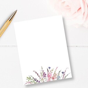 Spring Wildflower Floral Border Note Pad//50 Sheets - Etsy
