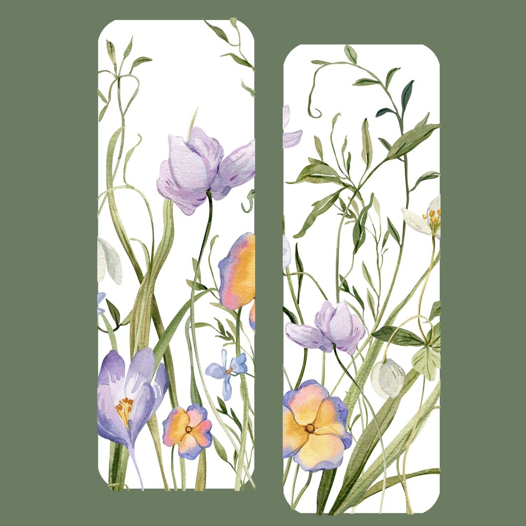 Wildflower Duo Bookmarks / Set of 2 - Etsy