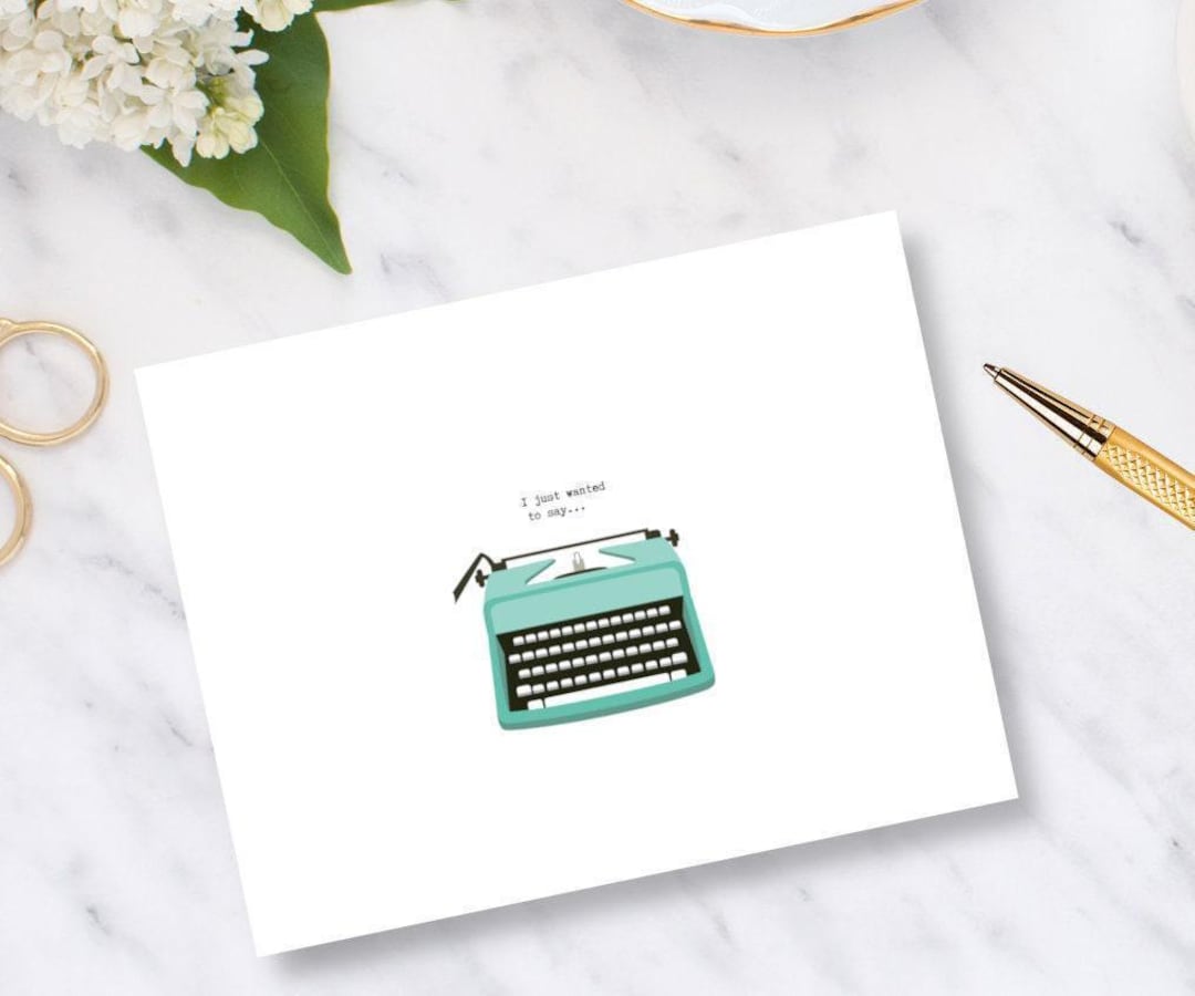 Retro Typewriter Note Cards/retro Style/set of 10 Notes - Etsy