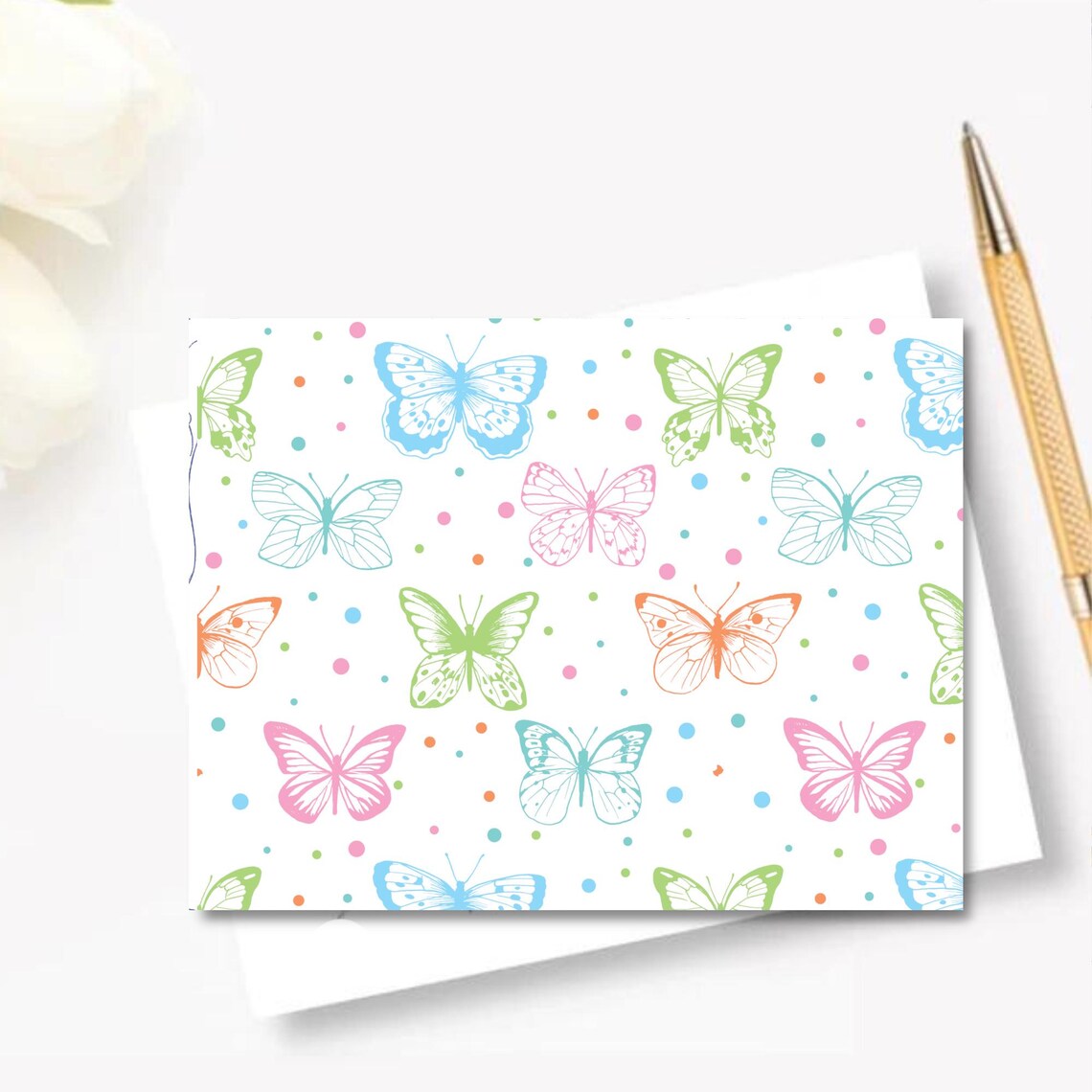 Neon Butterflies Kids Note Cards/set of Ten - Etsy