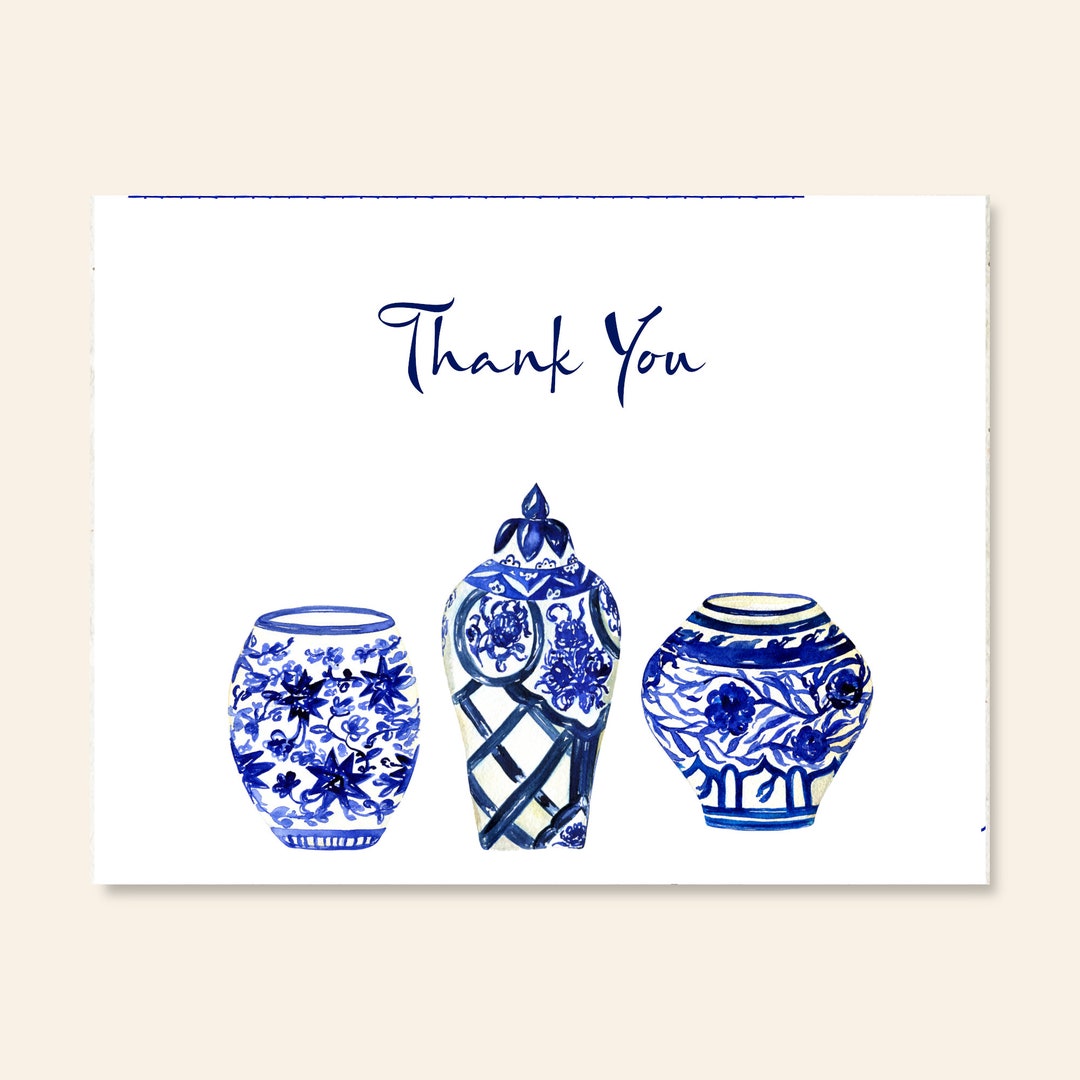 Chinoiserie Ginger Jars Folded Notes/set of 10 Notes - Etsy