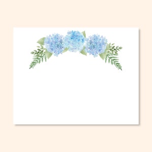 Blue Hydrangea Swag Personalized or Plain Flat Note Cards/set of 10 ...