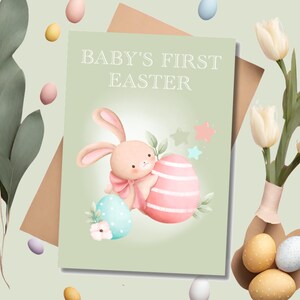Customizable Easter Bunny Card for Baby's First Easter/envelope ...
