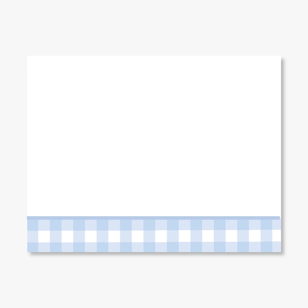 Blue Gingham Border Flat Notes/set of 10 - Etsy
