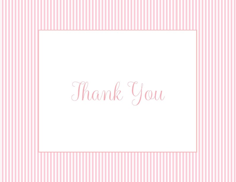 Pink Pinstripe Thank You Notes/thank You Notes/personalized - Etsy