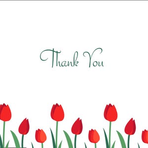 Red Tulip Border Note Cards, Tulip Notes, Set of 10 - Etsy