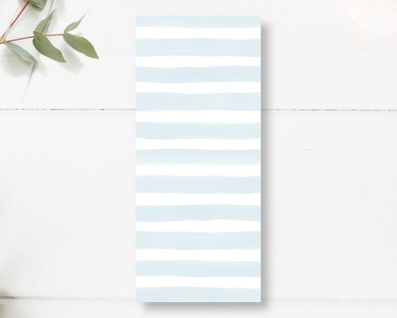 Watercolor Pastel Stripe Long Notepad/unlined Notepad - Etsy