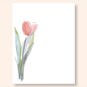 Personalized Tulip Line Art Note Pad//50 Sheets/stocking Stuffer - Etsy