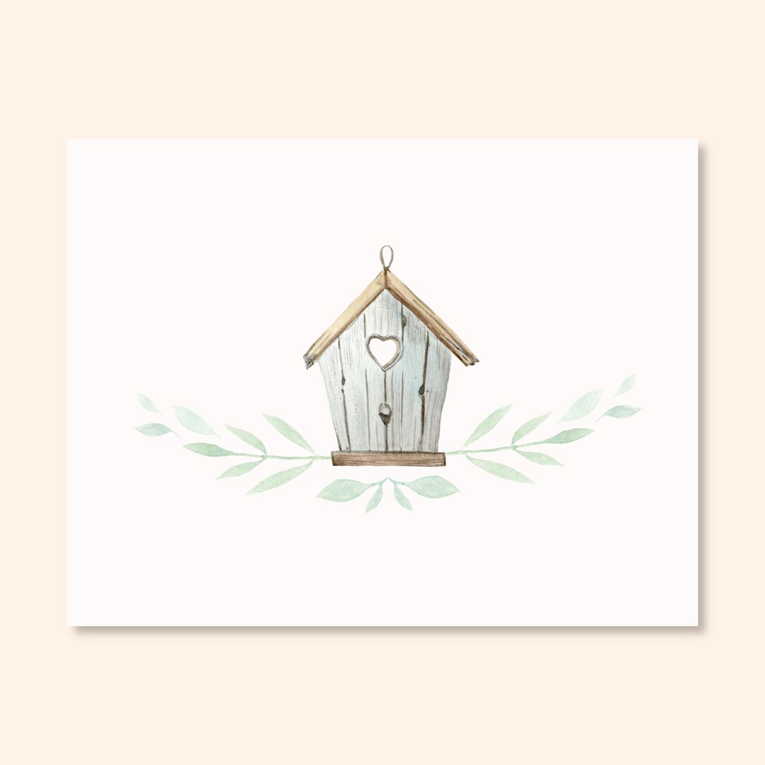 Watercolor Wooden Birdhouse Folded Note Cards/set of 10 Notes - Etsy