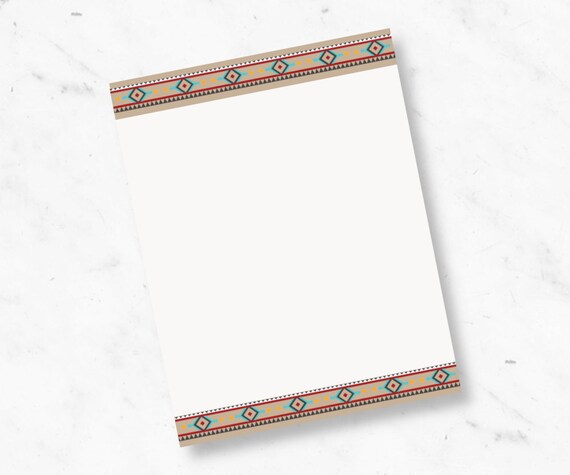 Southwestern Theme Notepad/Southwestern Style Border | Etsy