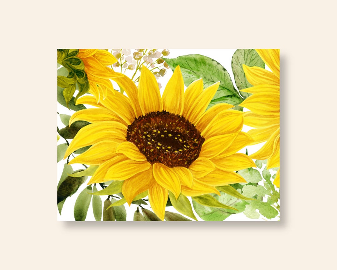 Bold Sunflower Note Cards Sunflower Head Set of 10 Notes - Etsy