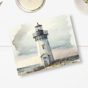 Watercolor Coastal Lighthouses Note Card Set/set of 12 Notes - Etsy