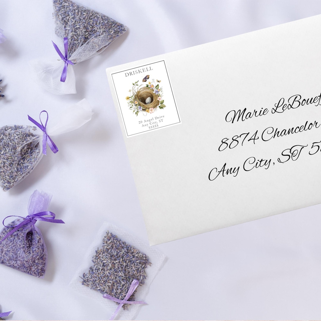 Watercolor Bird's Nest Return Address Labels - Etsy