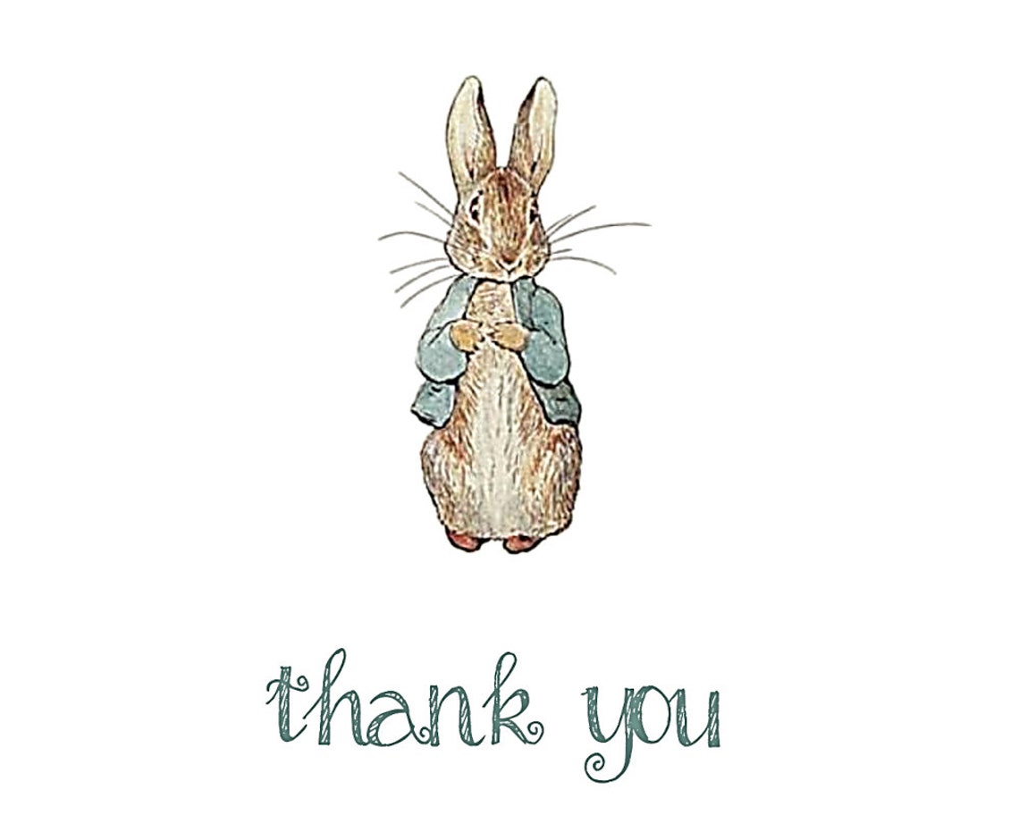 Peter Rabbit Style Folded Thank You Notes/set of 10 Notes - Etsy