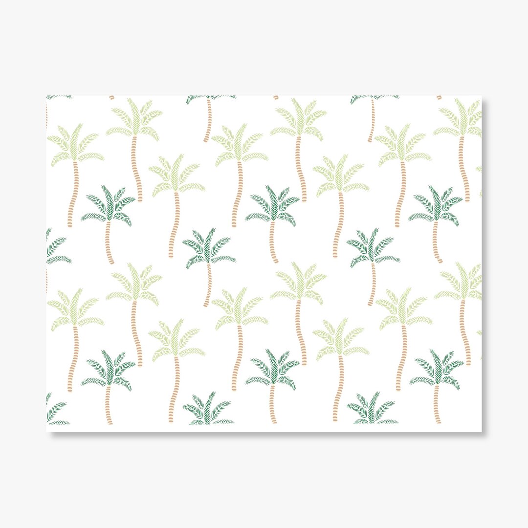 Watercolor Palm Tree Pattern Folded Notes/tropical Notes/set of 10 ...