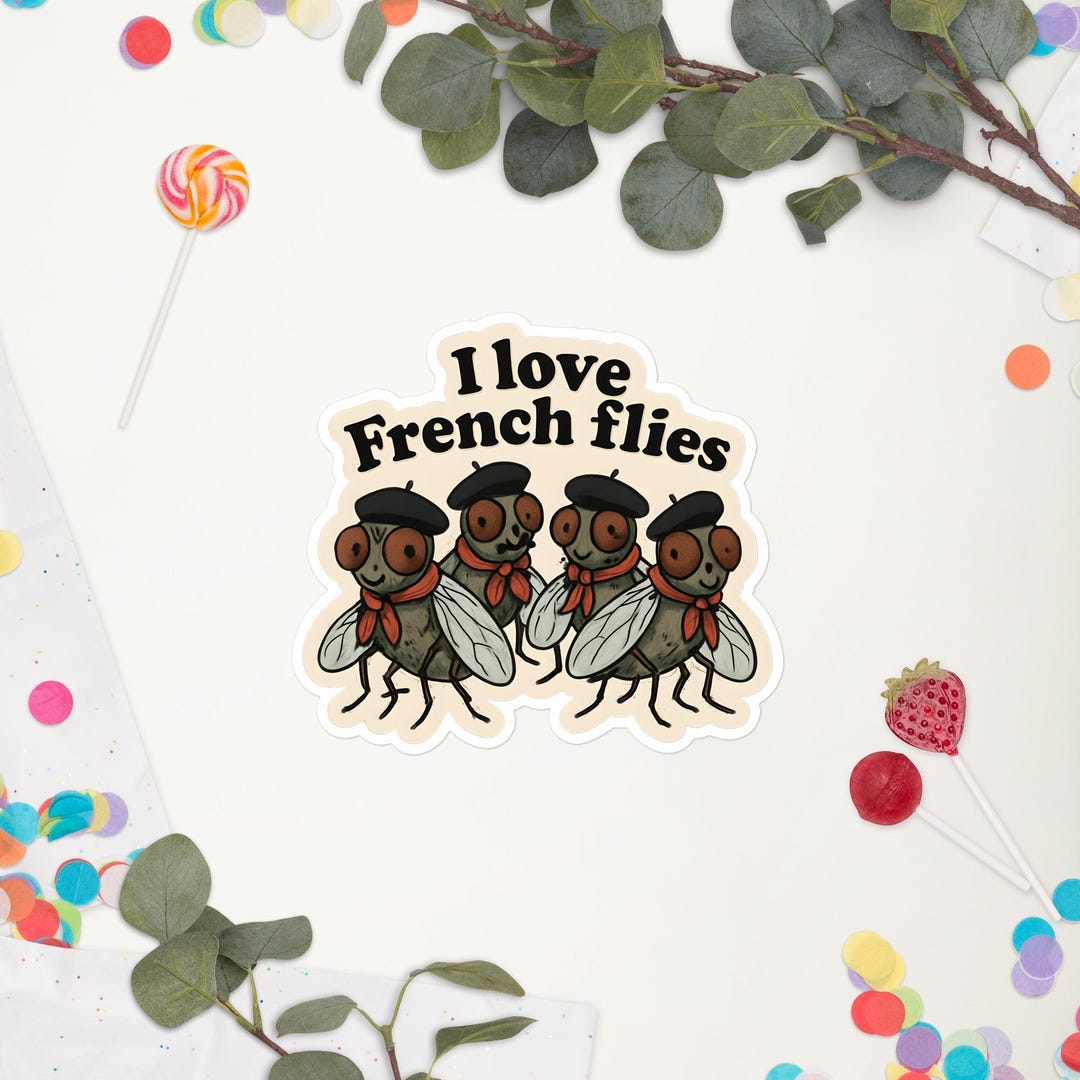 French Flies Sticker | Punny French Fry Lover Vinyl Decal - Etsy