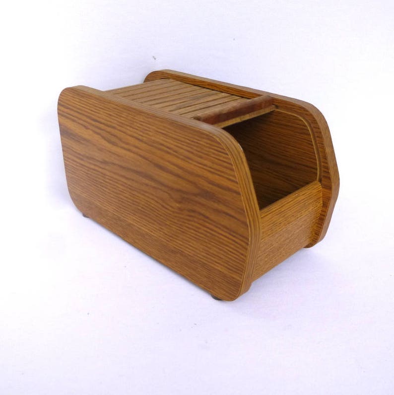 Vintage SMALL OAK TAMBOUR Box - Etsy