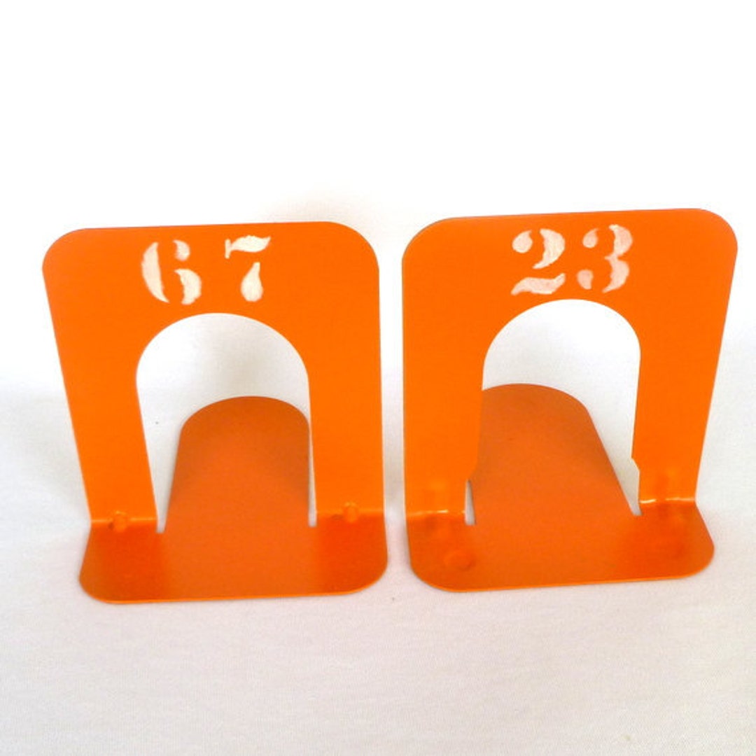 Small Orange Industrial Style Bookends - Etsy