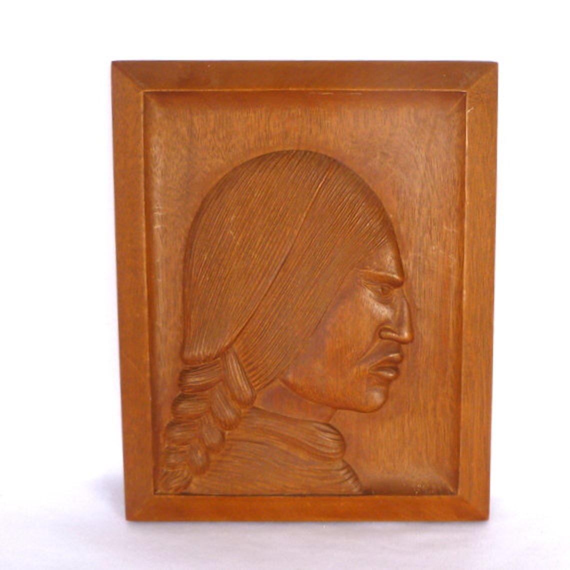 Vintage INDIAN HEAD Wall Relief CARVING - Etsy