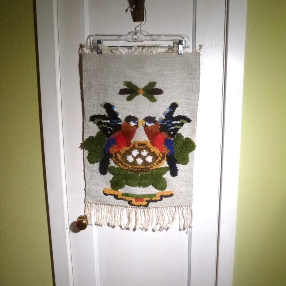Vintage BIRD WALL HANGING/ Latch Hook - Etsy