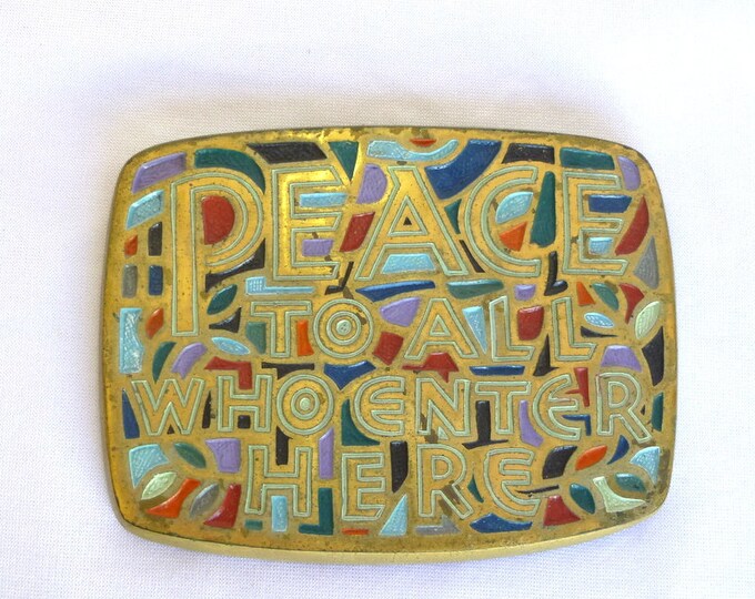 Vintage BRASS PEACE PLAQUE/ Terra Sancta Guild Israel - Etsy