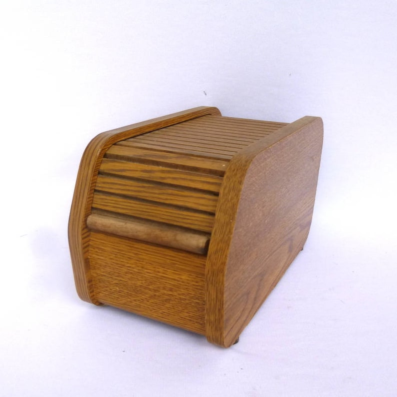 Vintage SMALL OAK TAMBOUR Box - Etsy