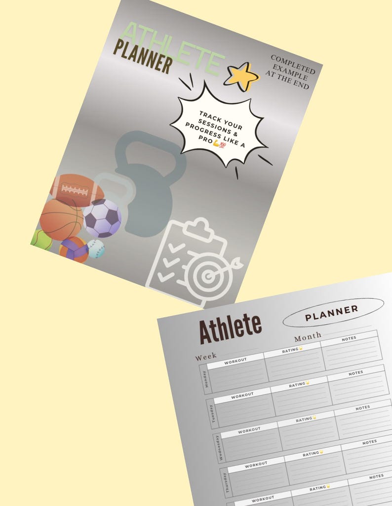 Athlete Template | Workout Log | Printable Planner for Etsy - Etsy