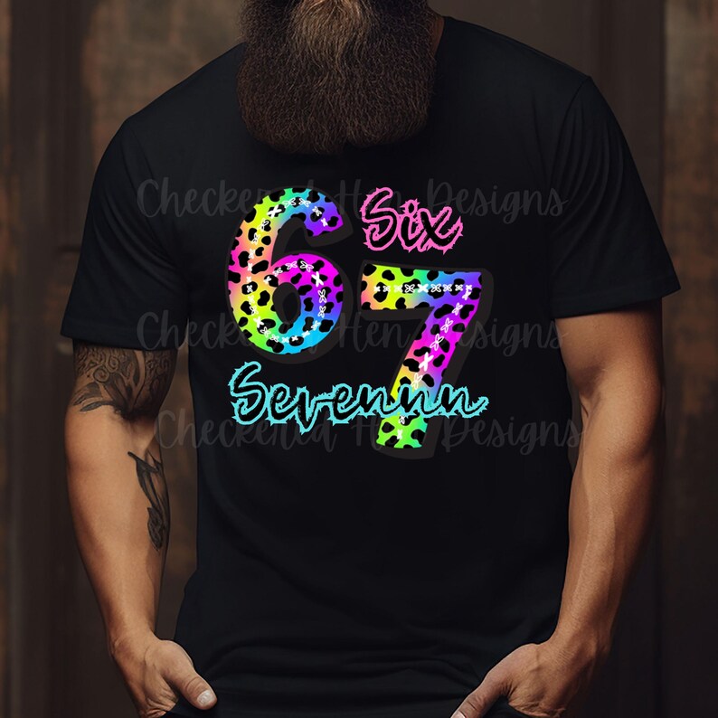 Six Seven PNG, 6 7, Viral Tik Tok Saying, Trendy Meme, Teens, Girl's T ...