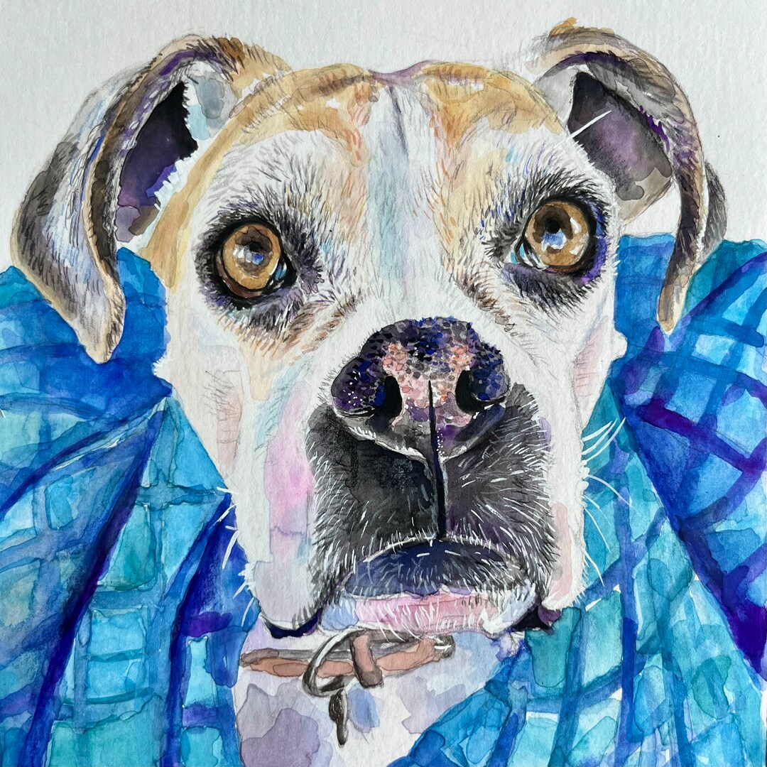 Custom Original Dog Art; Hand Painted Pet Portrait - Etsy