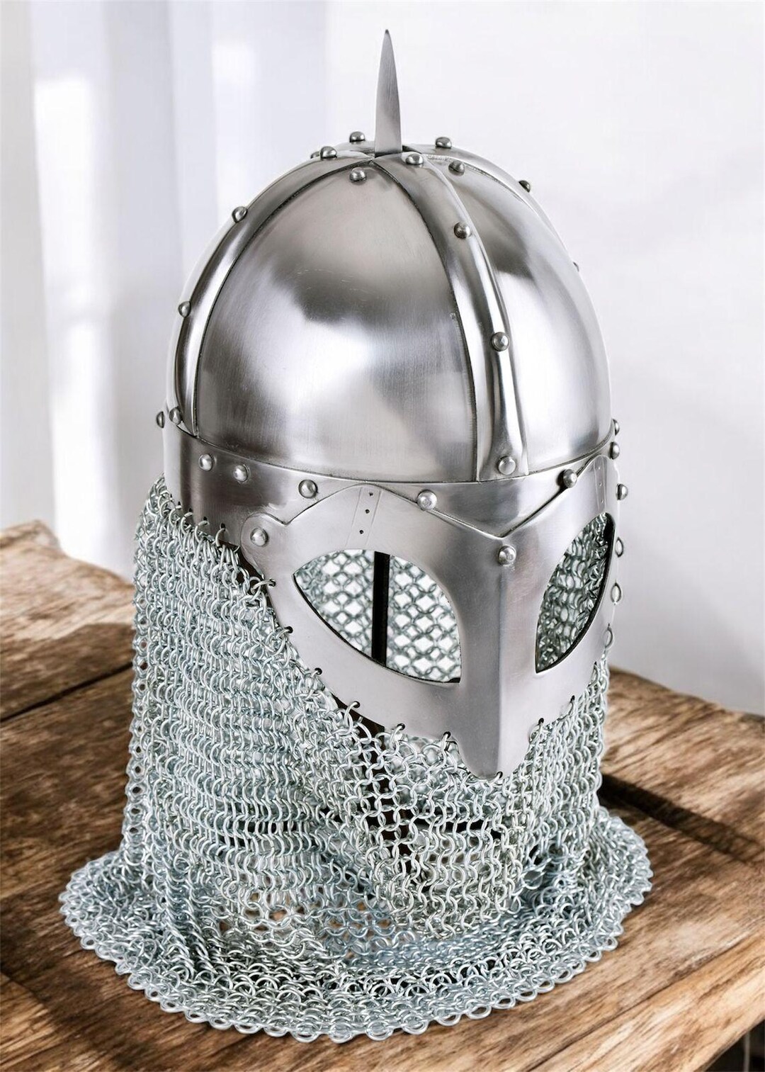Medieval Handmade Viking Helmet With Chainmail Medieval Norman Knight ...