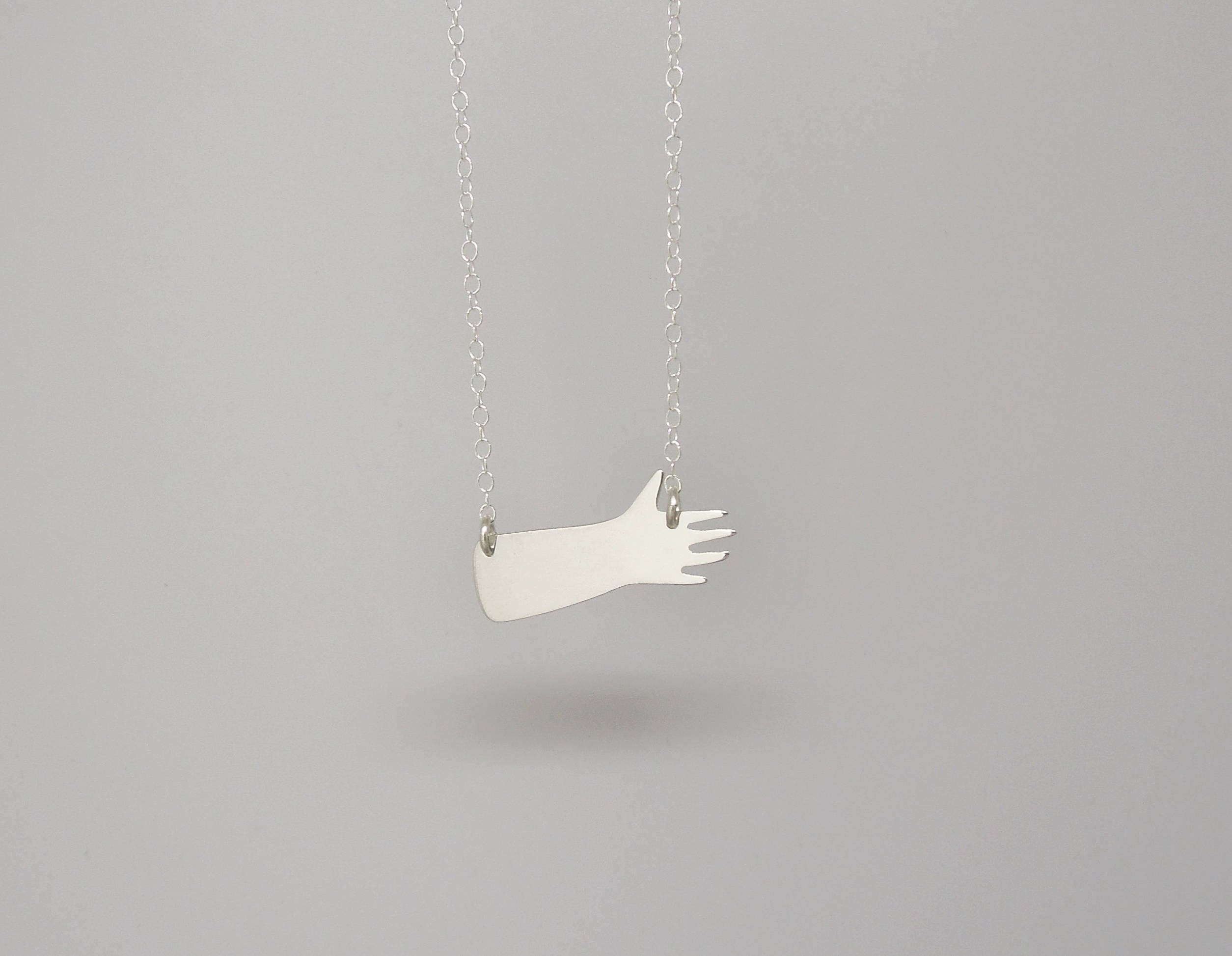 Little Hand silver necklace | Etsy