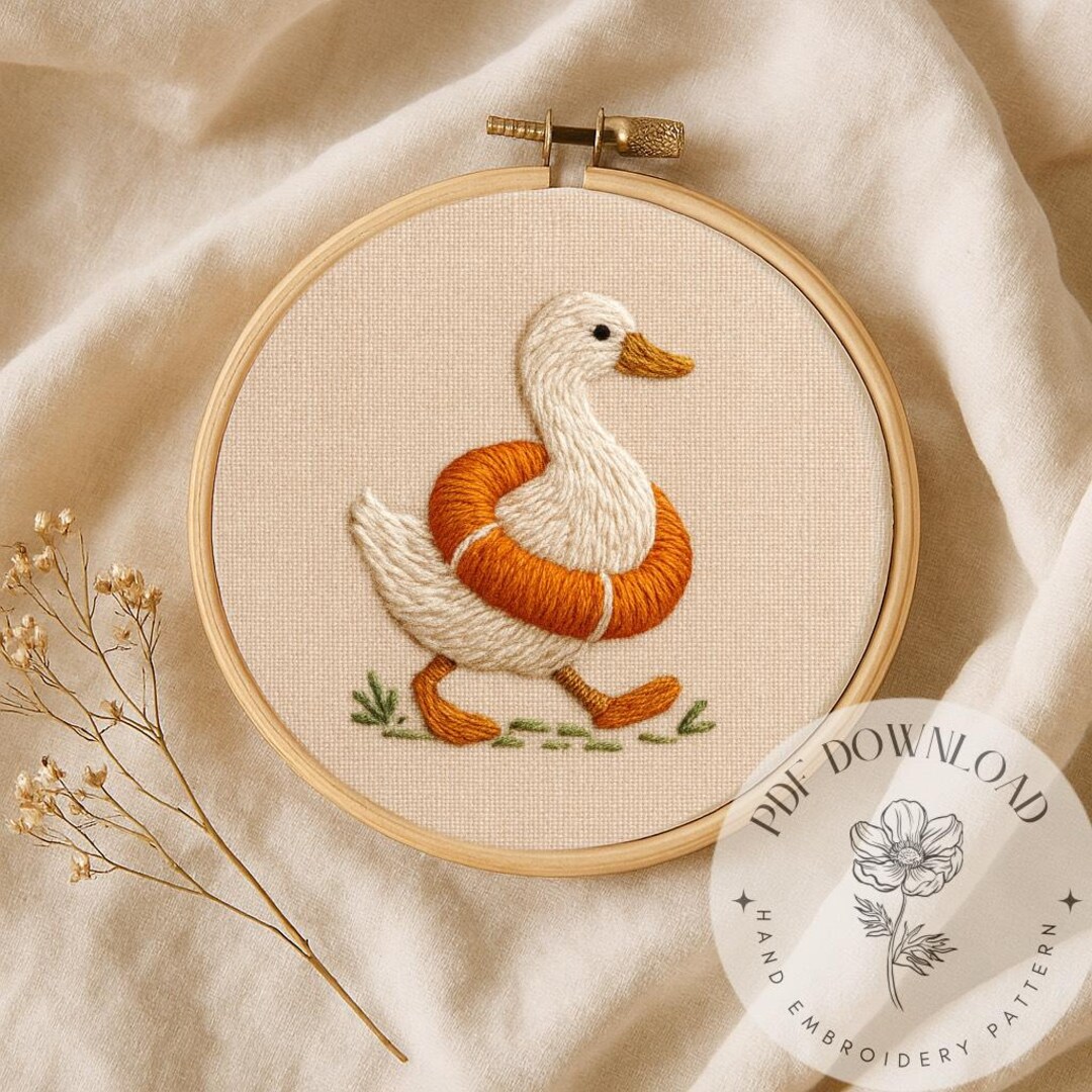 Duck With Rubber Ring ,funny Embroidery Pattern ,principle PDF Download ...