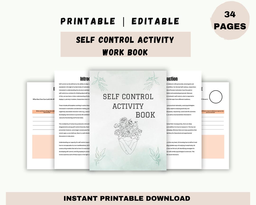 Self Control Activity Book | Emotional Regulation, Anger Management ...