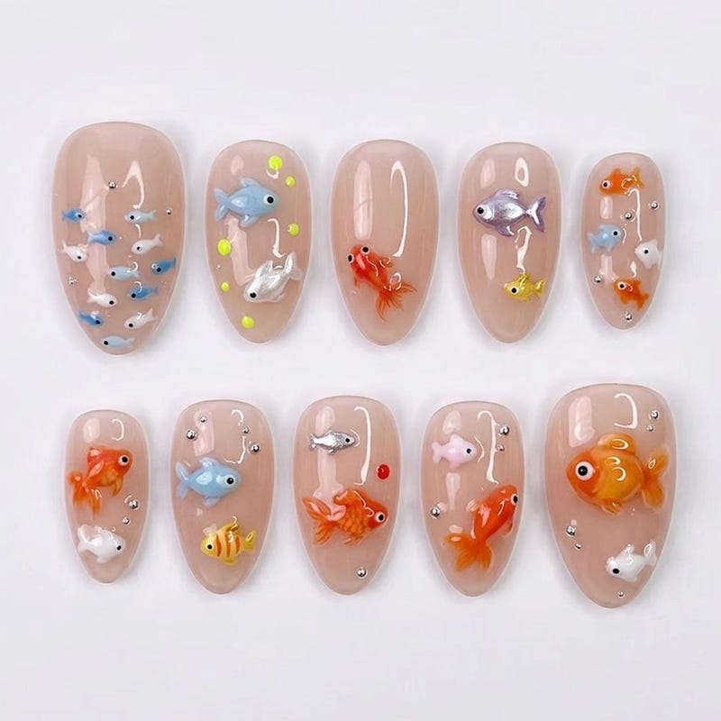 Cute Ocean Nails - Etsy
