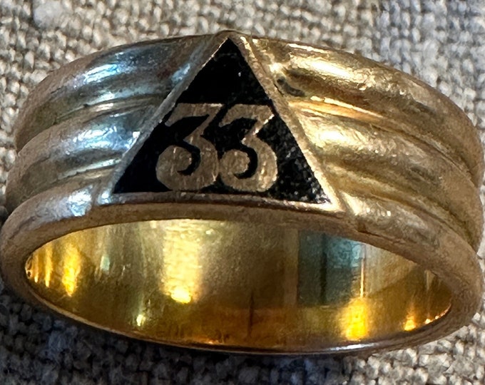 14K Ring, Band-masonic 33rd Degree Scottish Rite Vintage Dated 12/29/55 ...