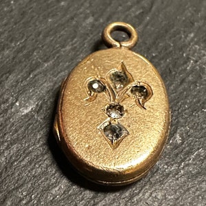 Miniature Gold-filled Jewel Locket-child or Doll-flour-de-lis Paste ...