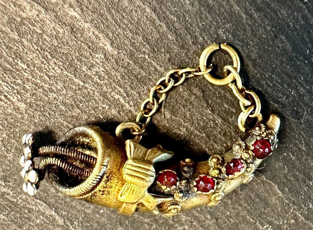 Rare Cornucopia Victorian Charm-jeweled, Enameled, Lots of Intriguing ...