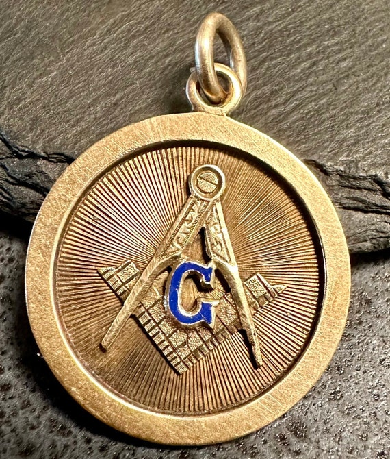 14k Masonic Freemason fob 1925-gift from Beverly Hill… - Gem