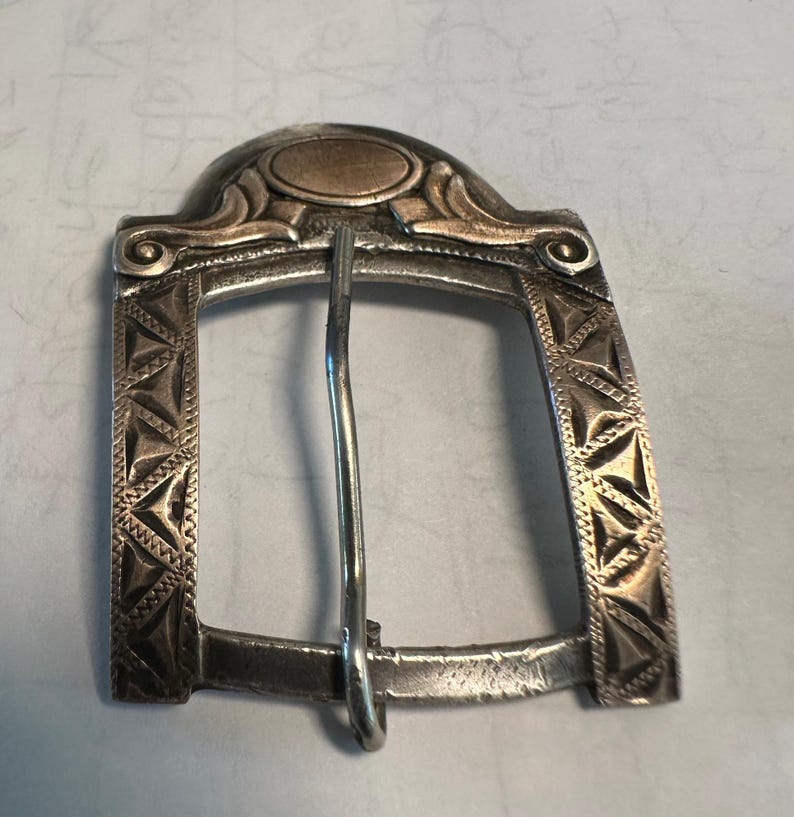 Sterling and Gold Vintage Hand Fabricated and Engraved Western Ranger ...