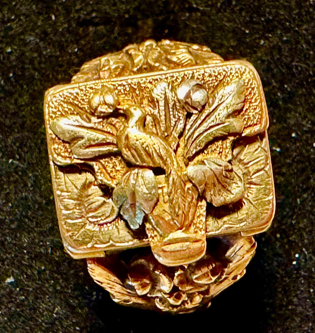 18k Ring Georgian, Secret Compartment, Hinged Locket, Box, Multifold ...