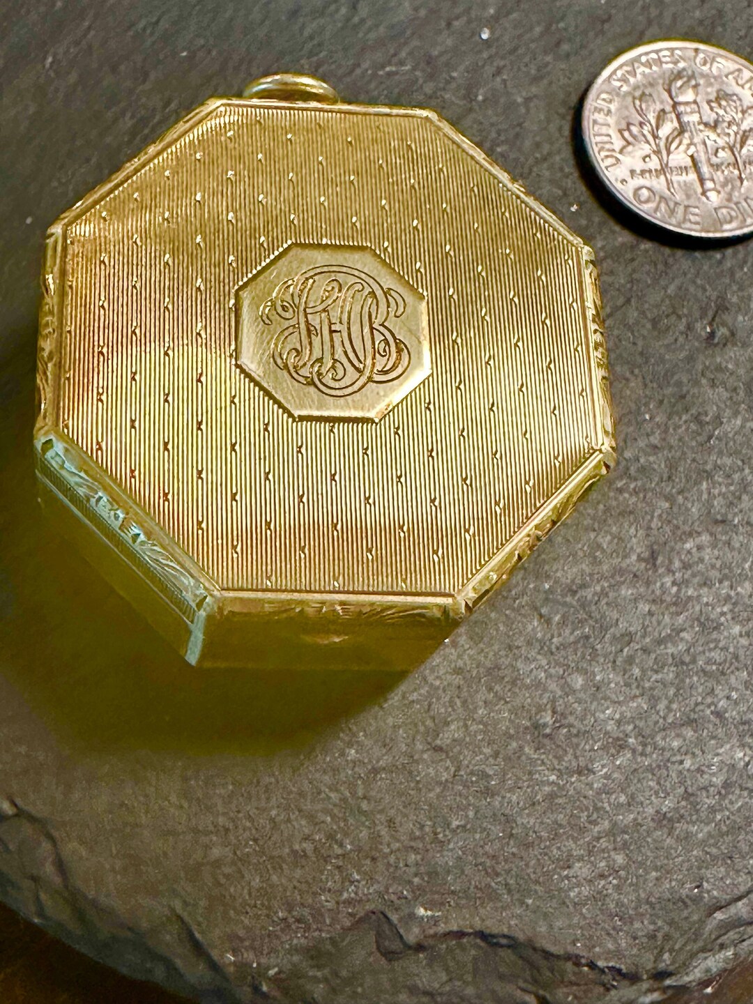 14k Solid Gold Pill Box, Compact With Ring for Chain(pendant Option ...