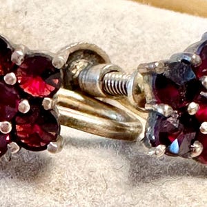 Garnet Bohemian Small Screw Back Vintage Earrings - Etsy