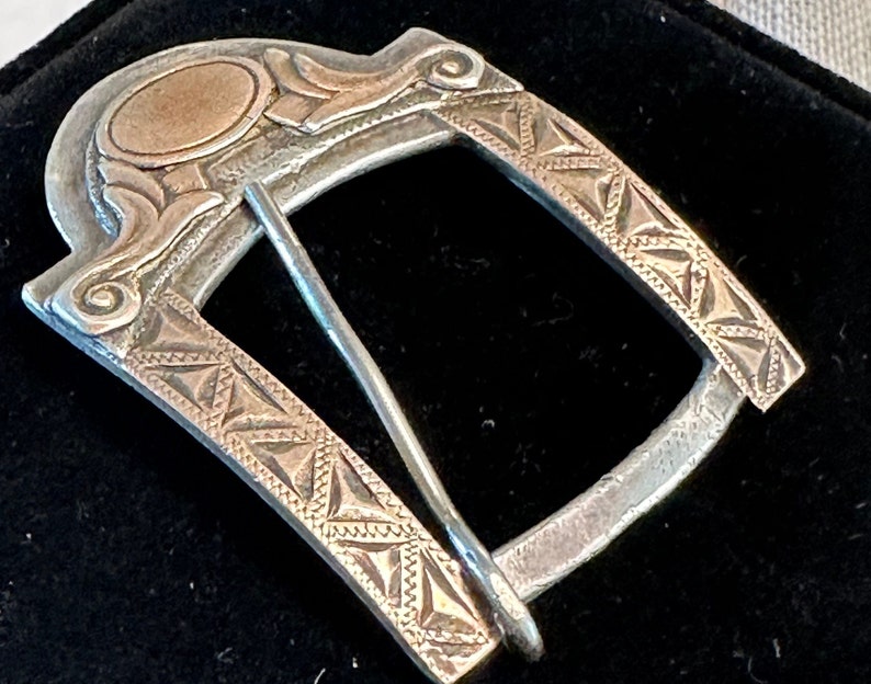 Sterling and Gold Vintage Hand Fabricated and Engraved Western Ranger ...